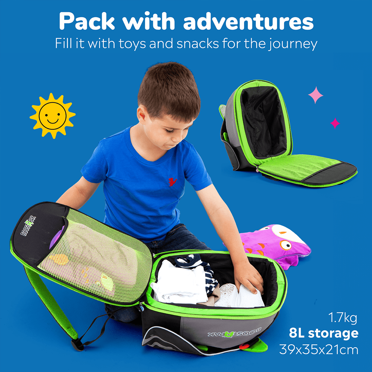 Trunki | About Boostapak 2-in-1 Car Seat Backpack for Kids