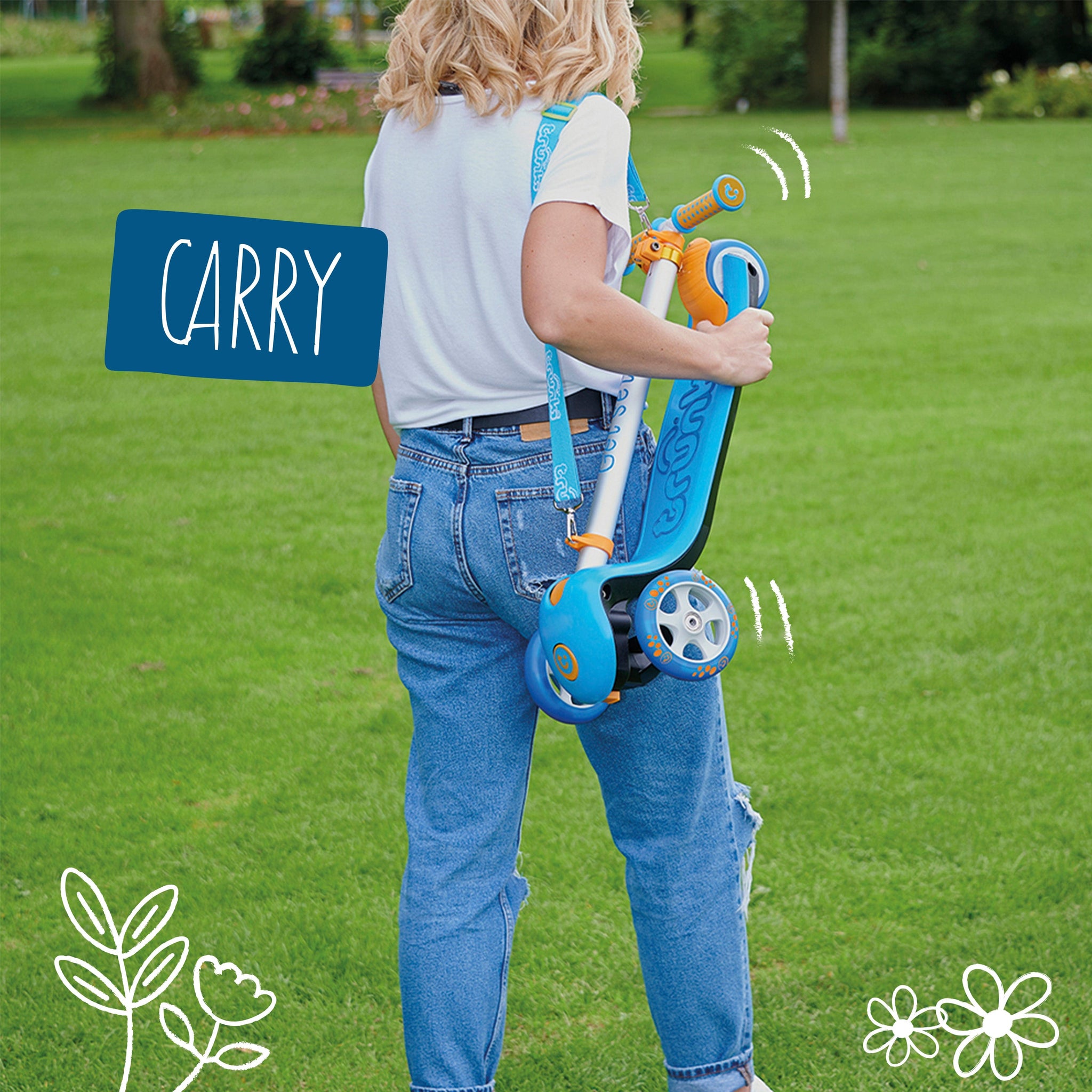 Trunki Folding Scooter - Large - Blue