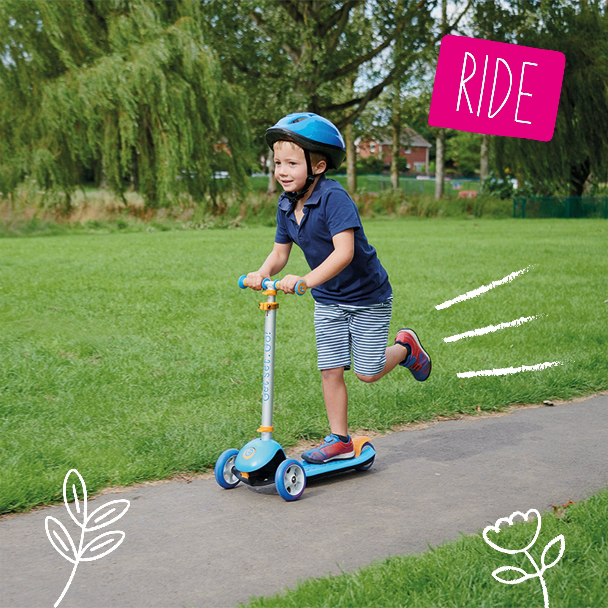 Trunki Folding Scooter - Large - Blue