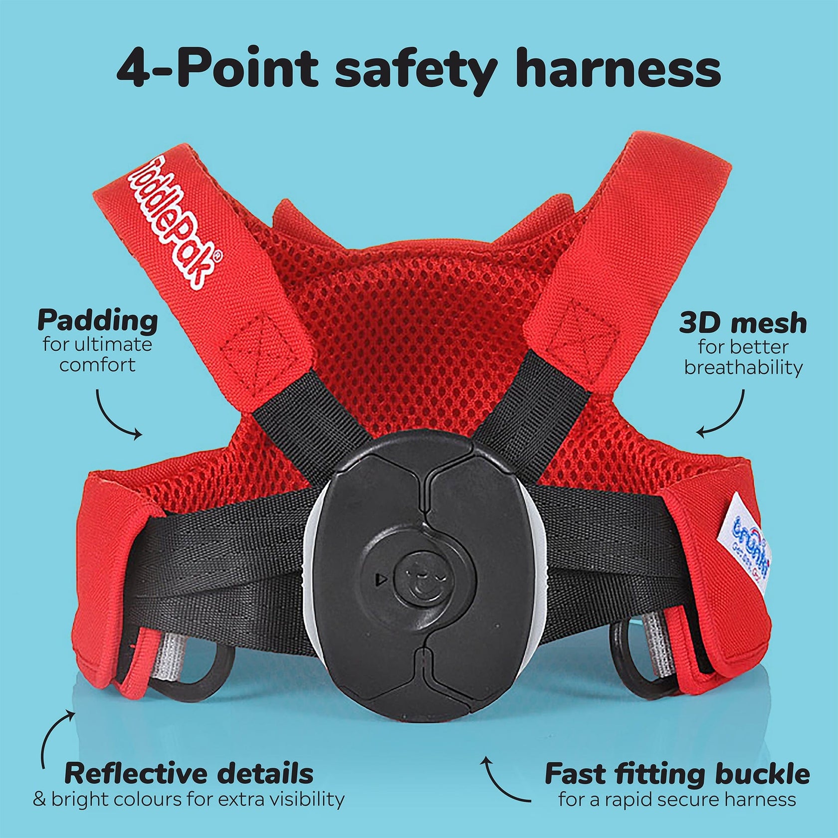 Toddlepak Red| Children Reins & Toddler Safety Harness