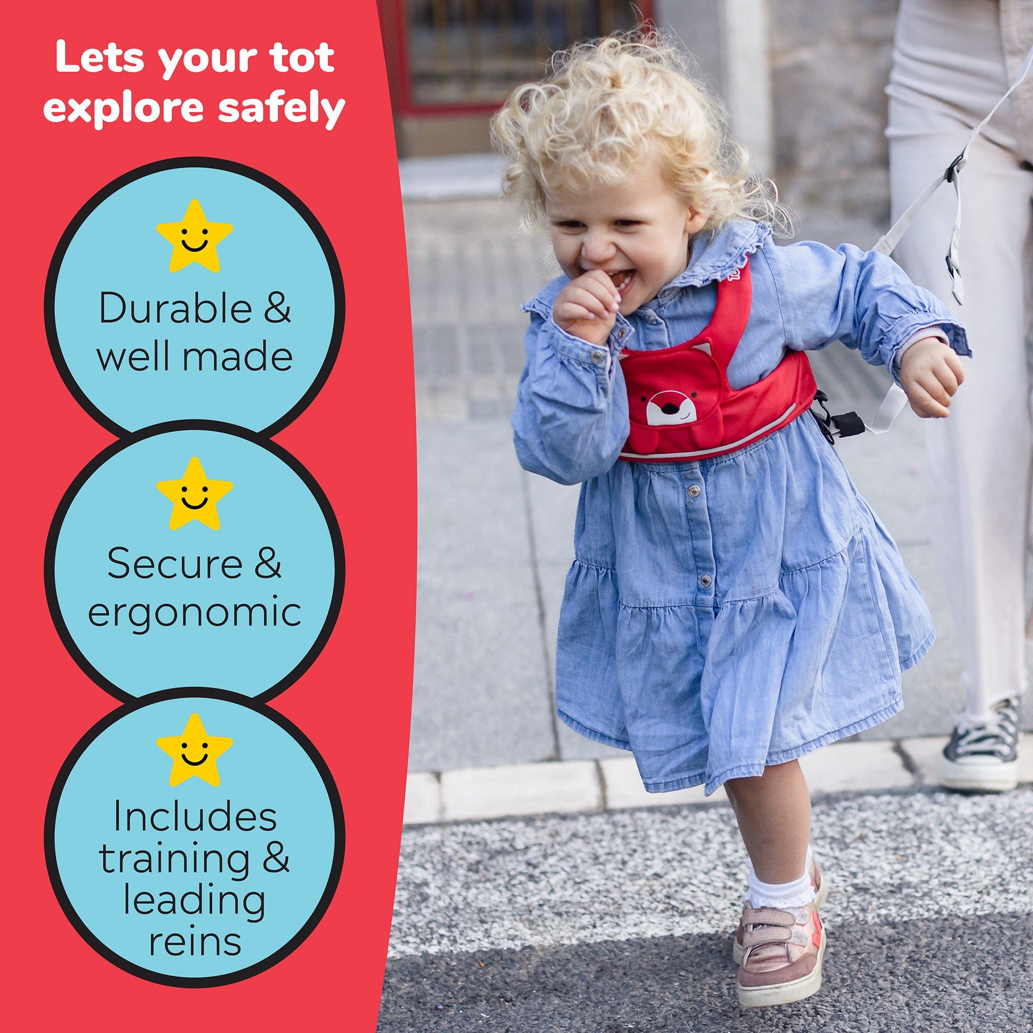 Toddlepak Red| Children Reins & Toddler Safety Harness