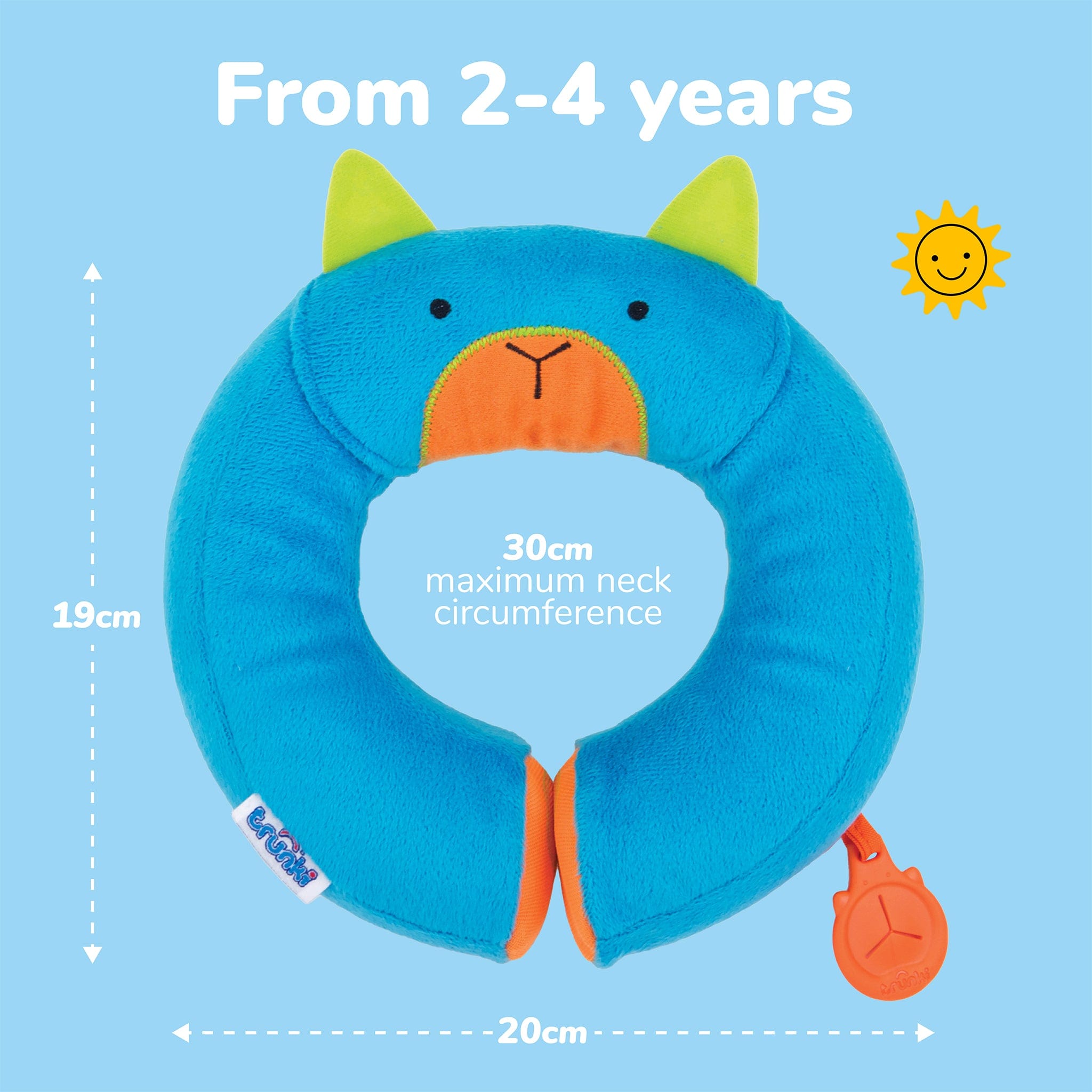 Yondi Blue Bert| Kids Travel Neck Pillow and Chin Support