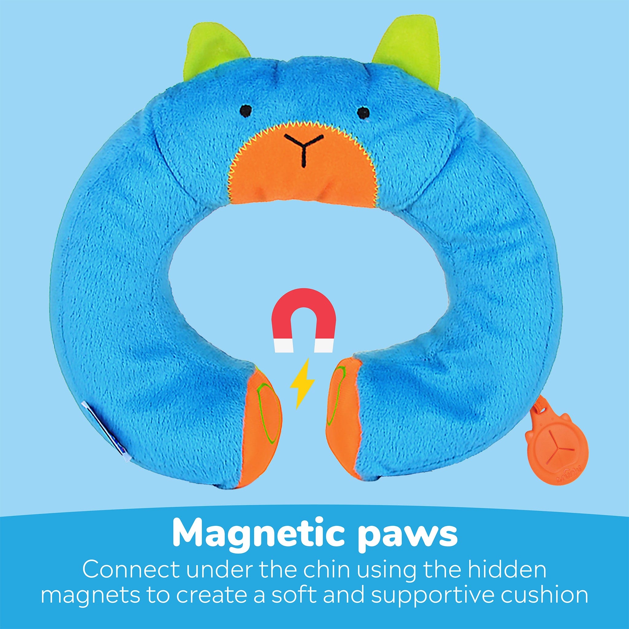 Yondi Blue Bert| Kids Travel Neck Pillow and Chin Support