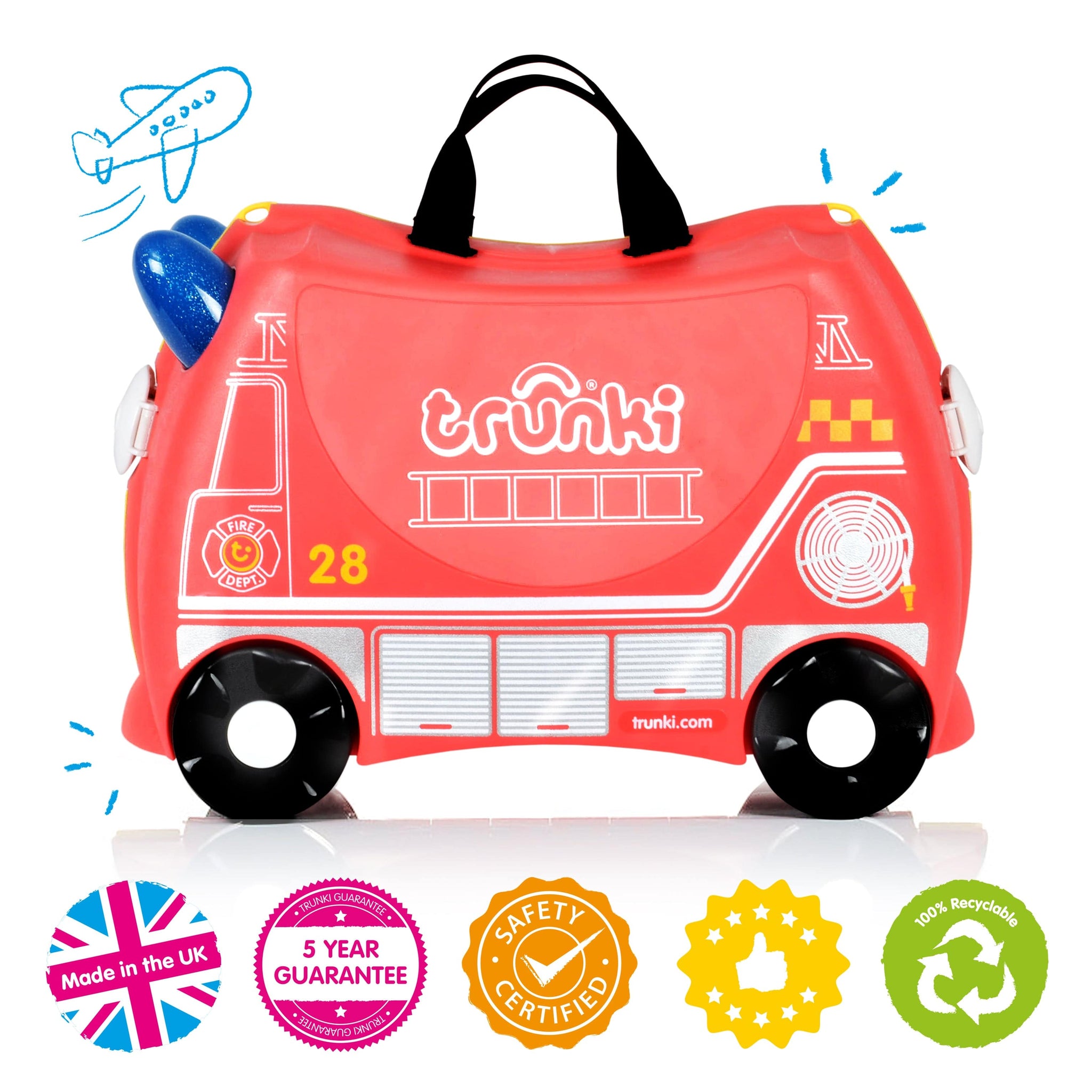 Trunki Ride-On Suitcase – Frank the Fire Truck
